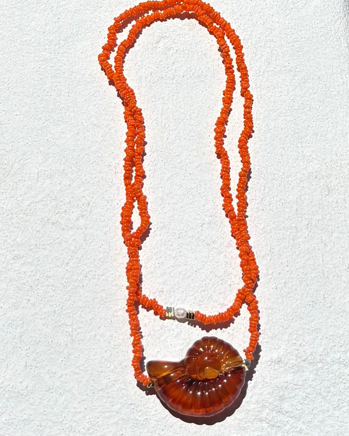 HEI TAI Milos Shell Necklace AMBER/ORANGE